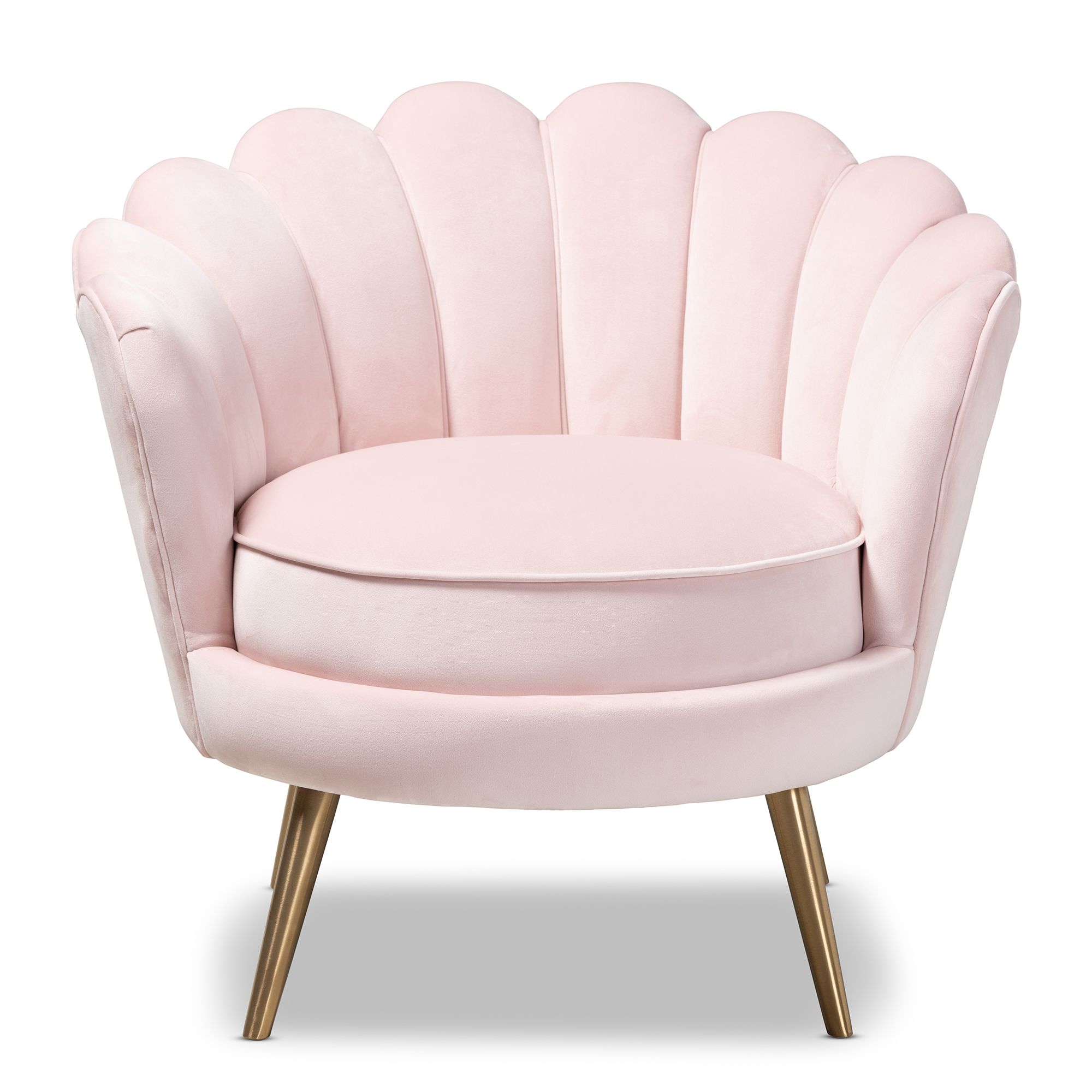 Baxton Studio Cosette Light Pink Seashell Accent Chair - #74N53 | Lamps ...