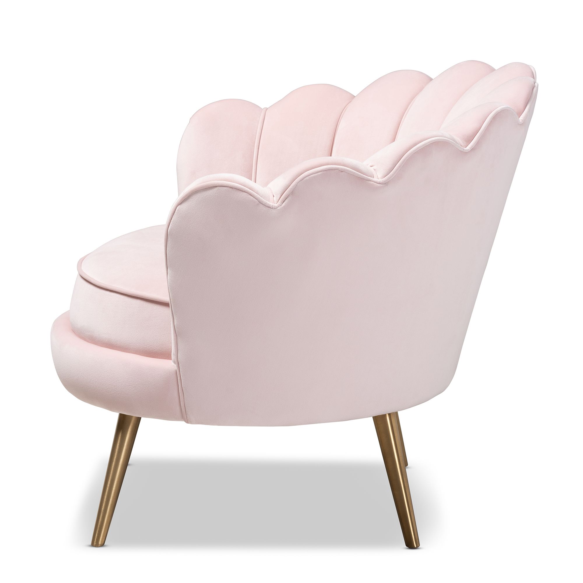 Baxton Studio Cosette Light Pink Seashell Accent Chair - #74N53 | Lamps ...