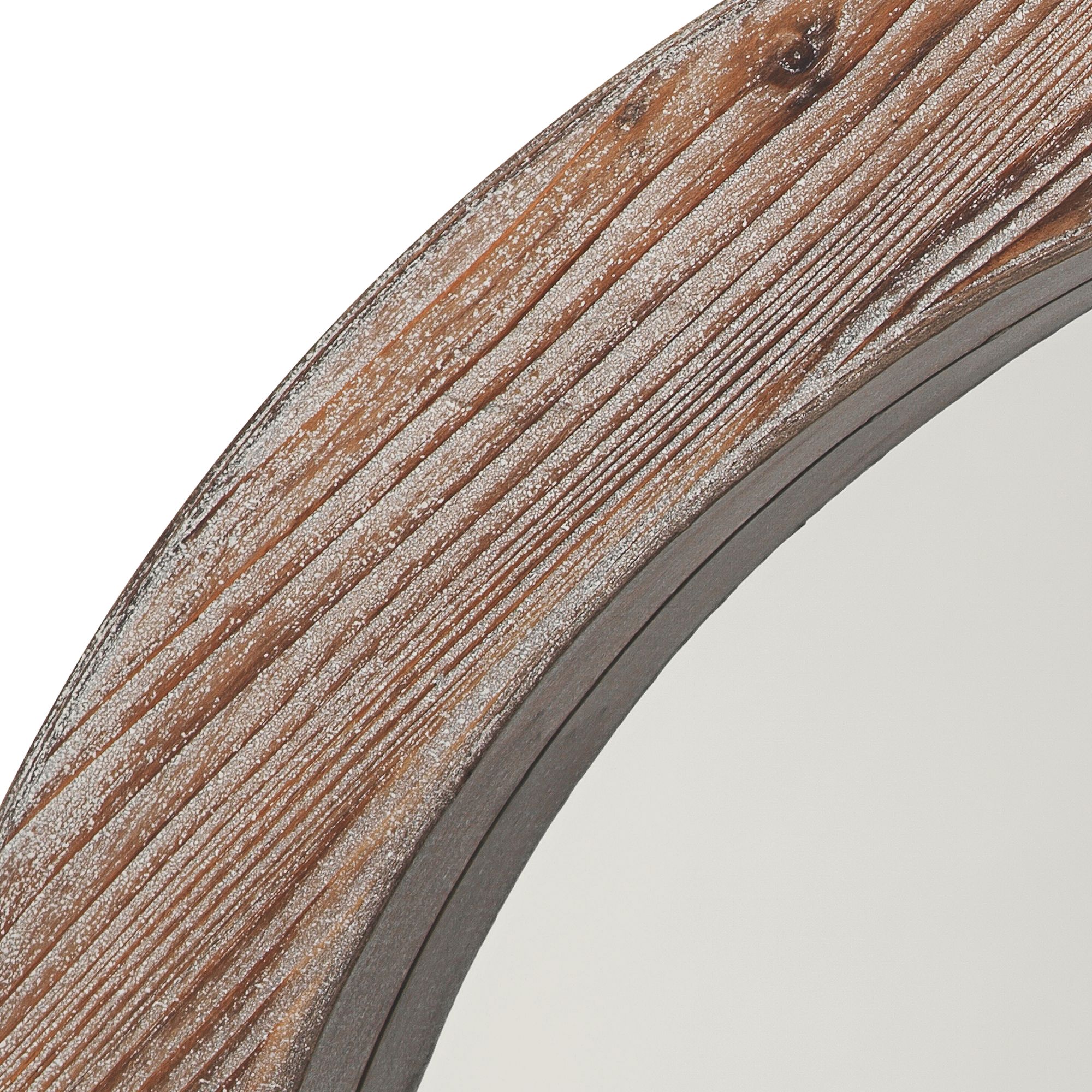 Natural 36" Round Reclaimed Wood Wall Mirror - #77E30 | Lamps Plus