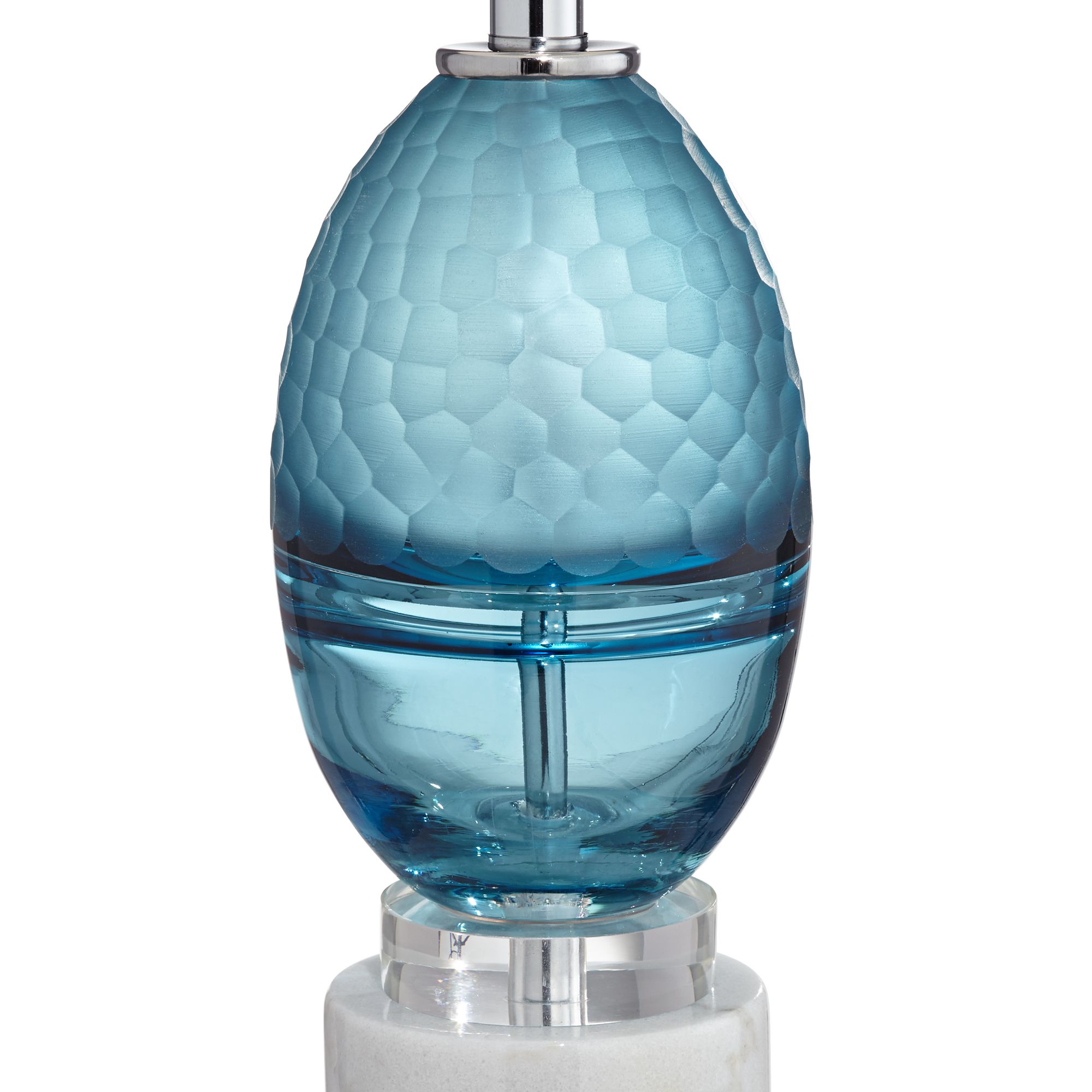 Landmark Sea Blue Art Glass Table Lamp - #77P17 | Lamps Plus