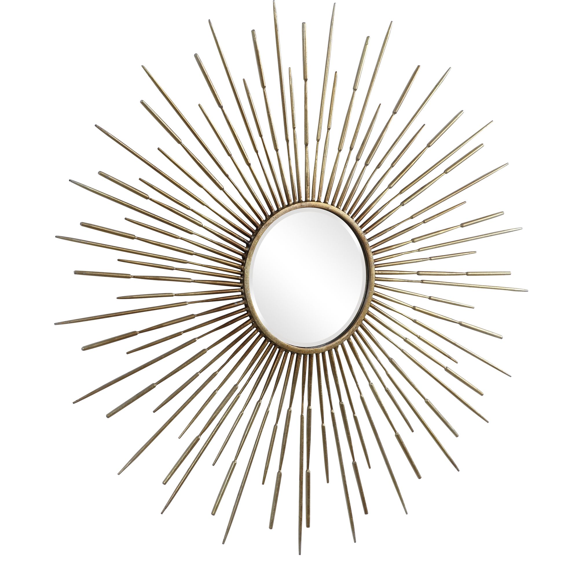 Golden Rays Gold Starburst 47" Round Oversized Wall Mirror - #78P84 ...