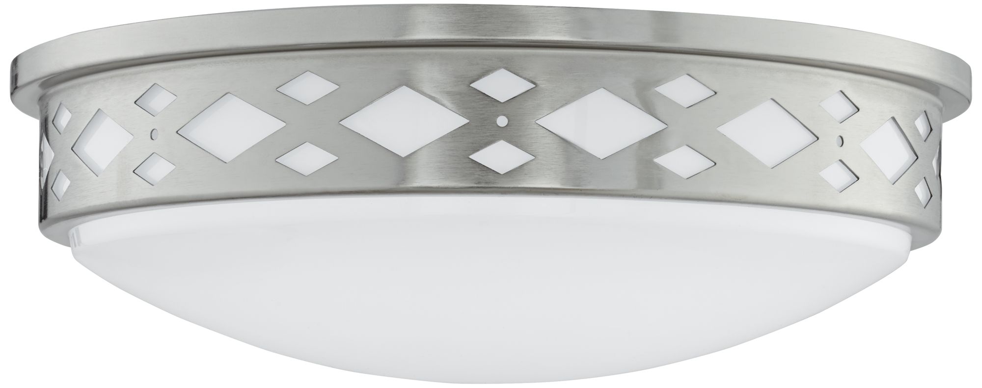 Fitzgerald 14"W Brushed Nickel Diamond LED Ceiling Light - #7P140 ...