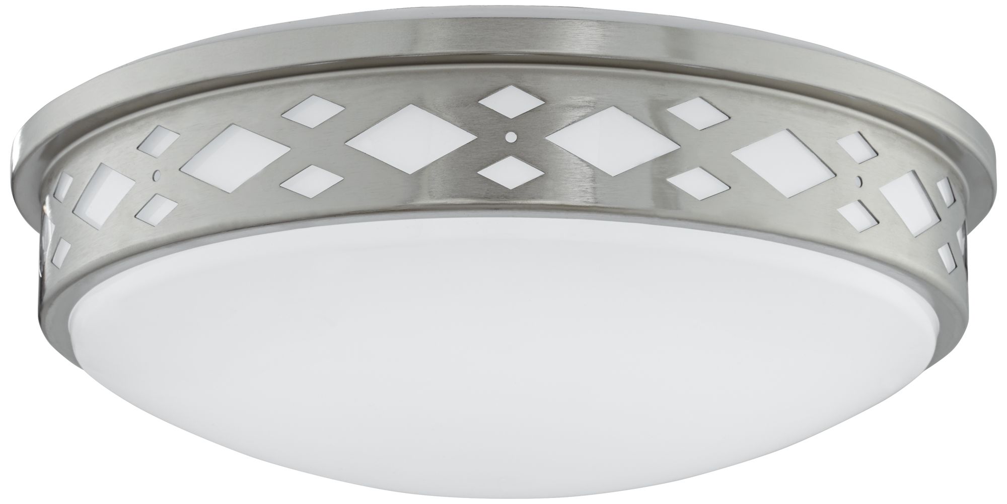 Fitzgerald 14"W Brushed Nickel Diamond LED Ceiling Light - #7P140 ...