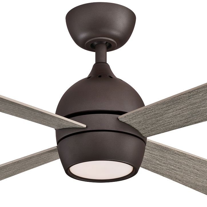 44" Fanimation Kwad Matte Greige LED Ceiling Fan with Remote - #83T55 ...
