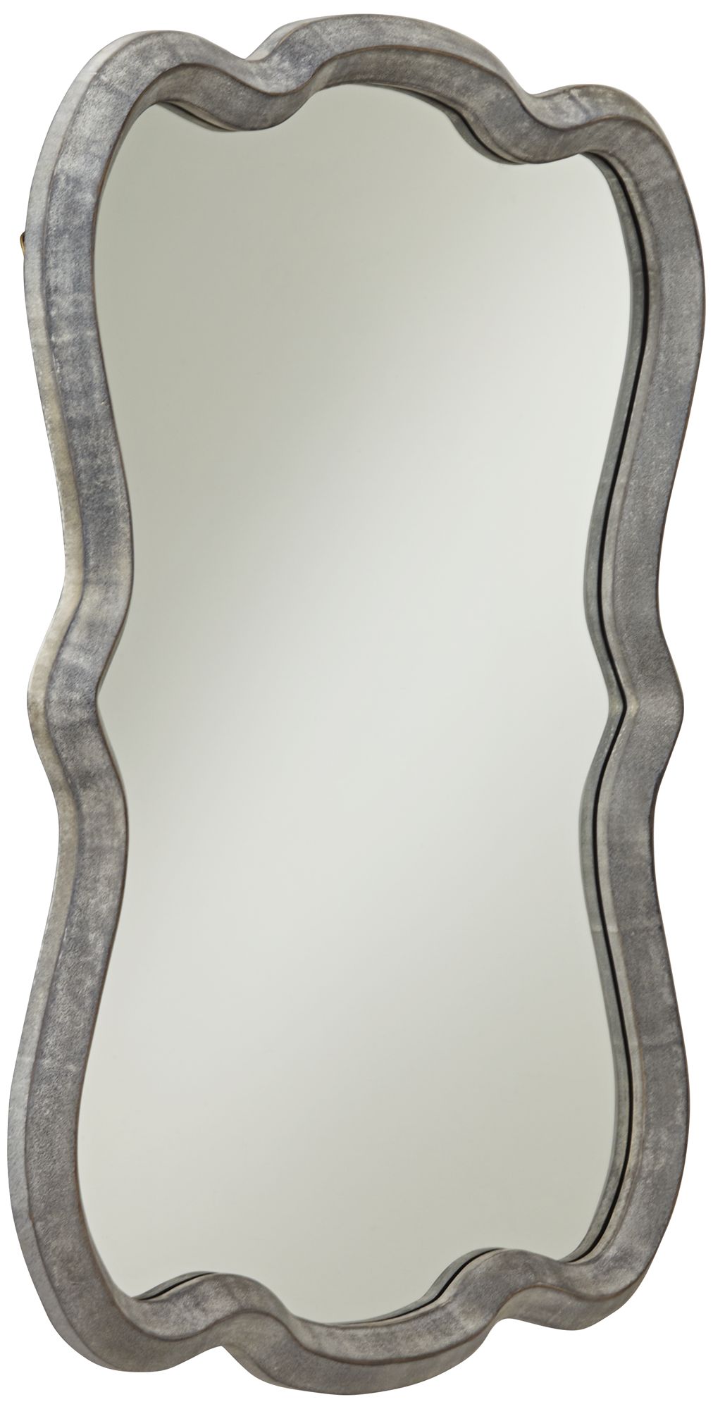 Gemma Distressed Silver 25" x 36" Scallop Edge Wall Mirror - #87W95 ...