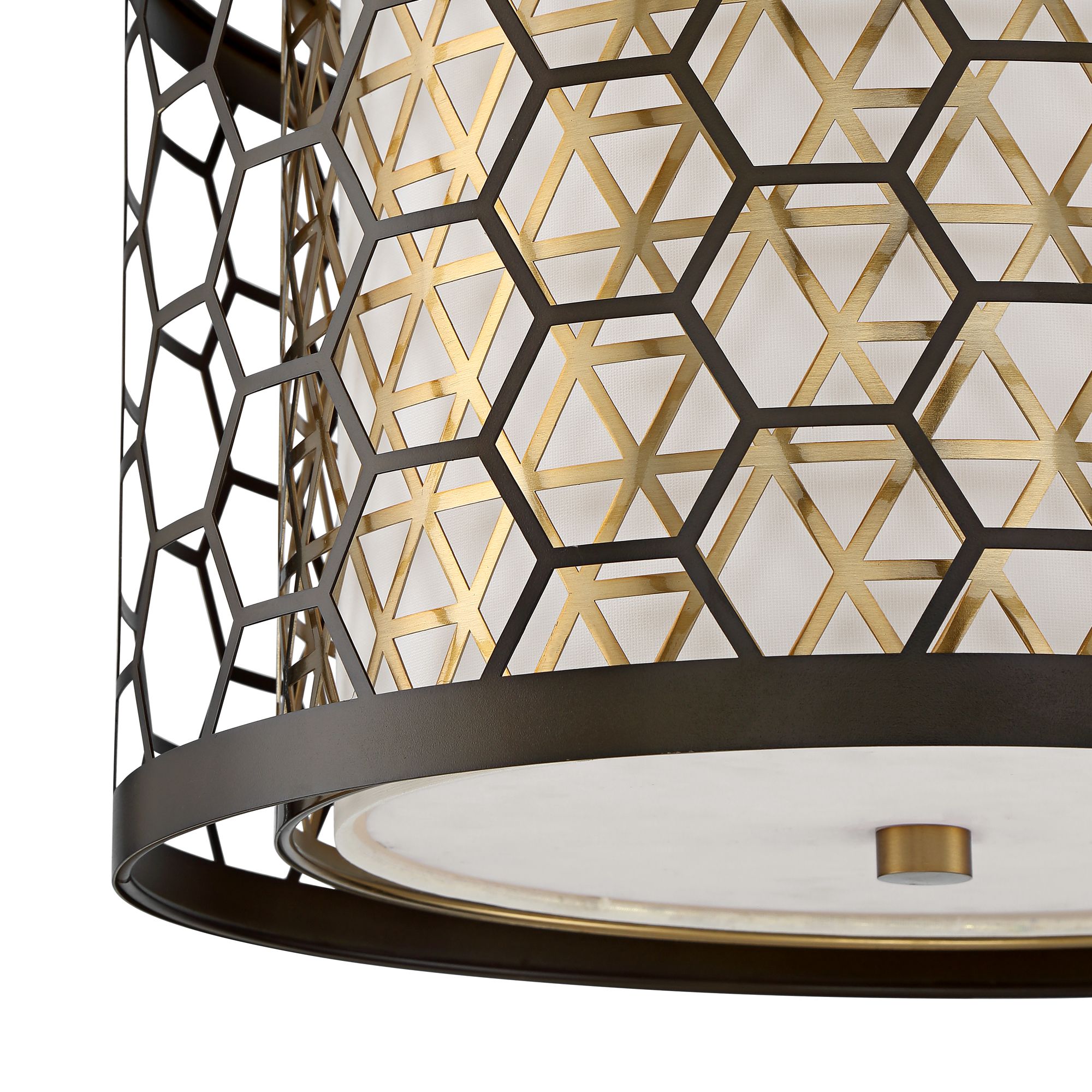 Rondo 16" Wide Bronze and Brass Laser Cut Drum Ceiling Light - #88D44 ...