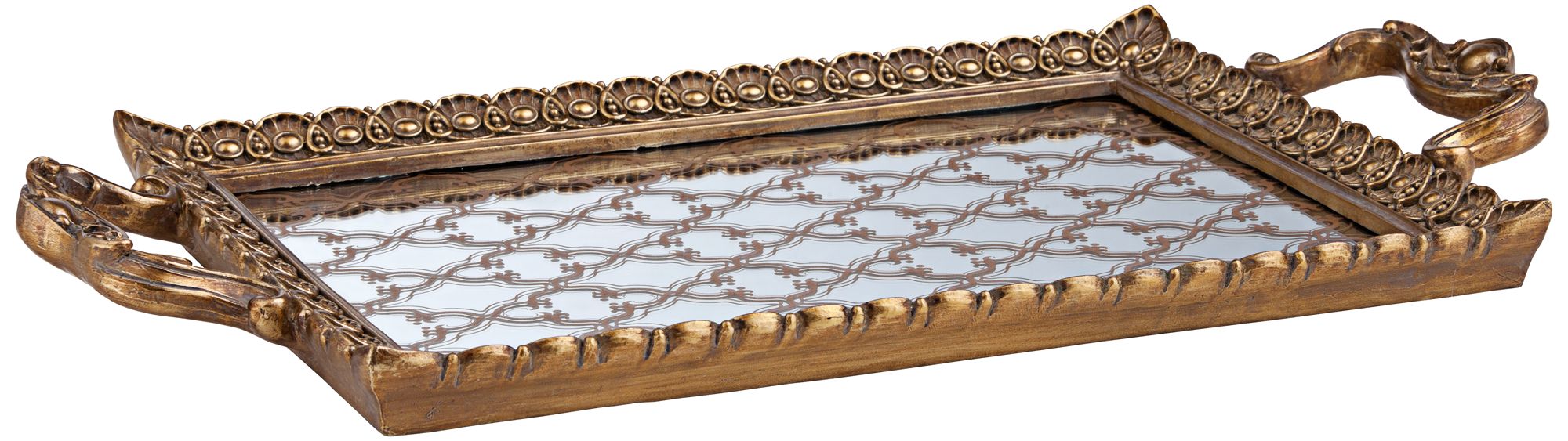 Celina 15 3/4" Wide Antique Gold and Mirror Rectangular Tray - #8J263 ...