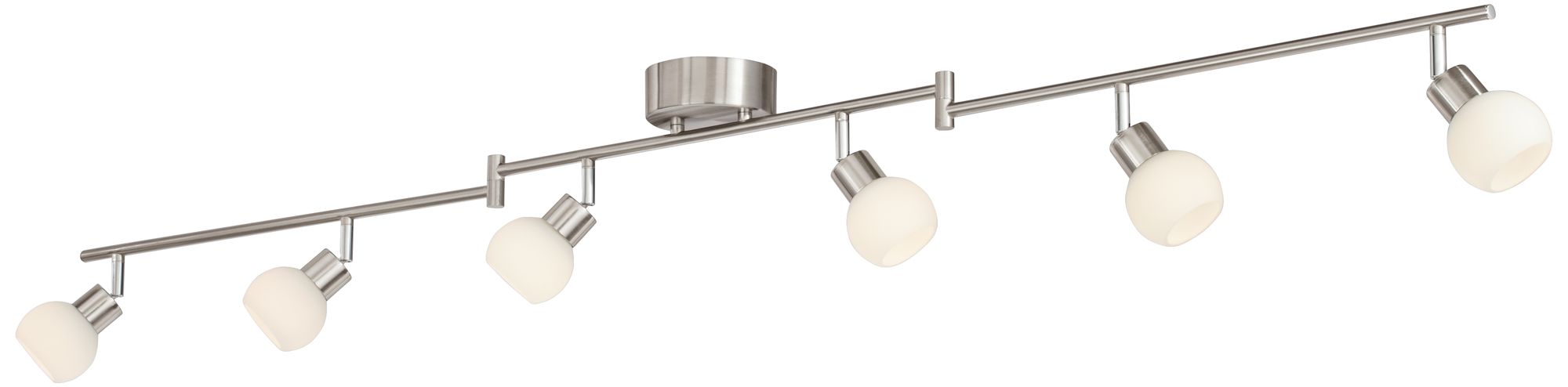 Pro Track Globe 6-Light LED Track Kit in Satin Nickel - #8N887 | Lamps Plus