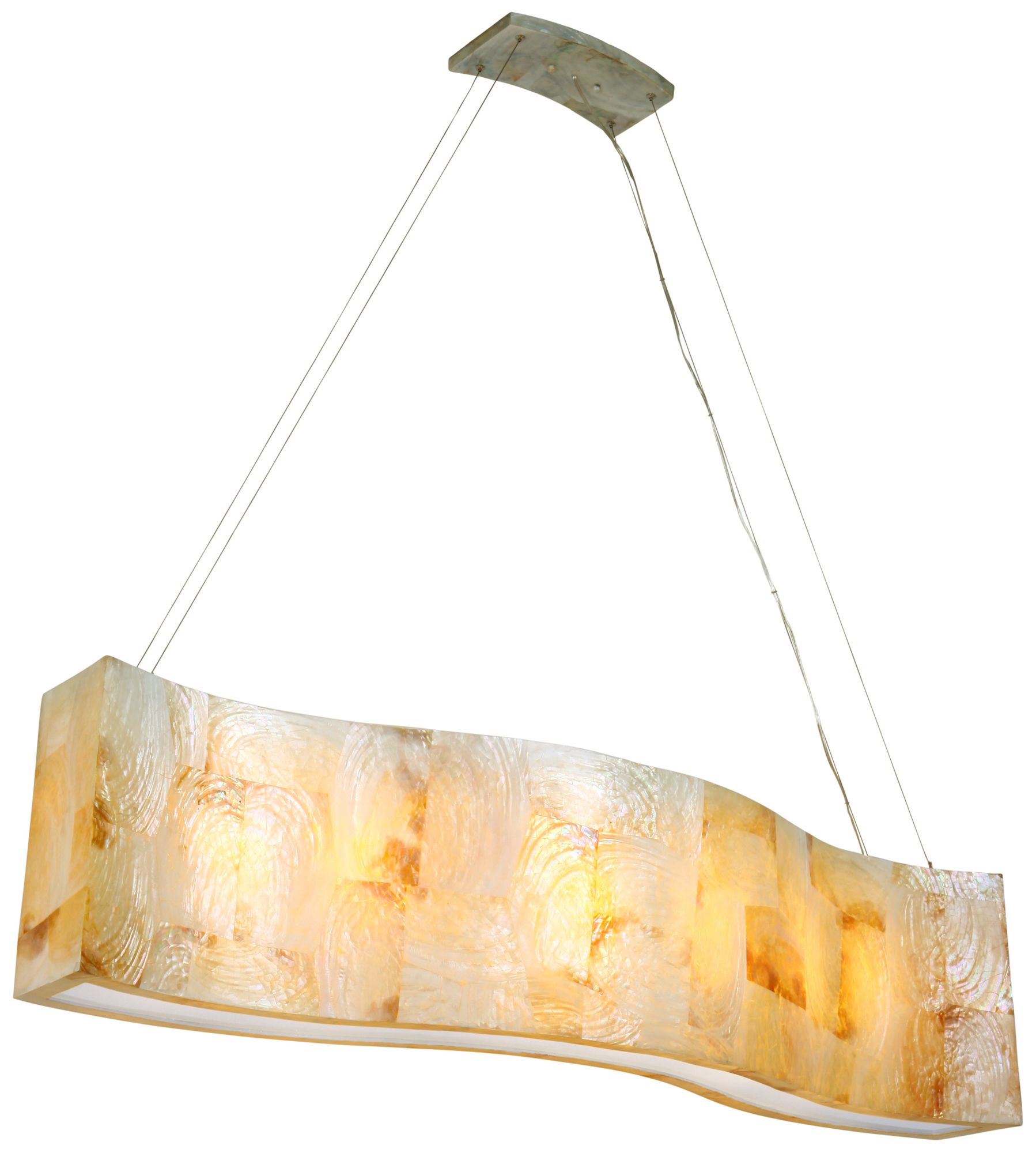 Big 48" Wide Kabebe Shell Kitchen Island Light Chandelier - #8R952 ...