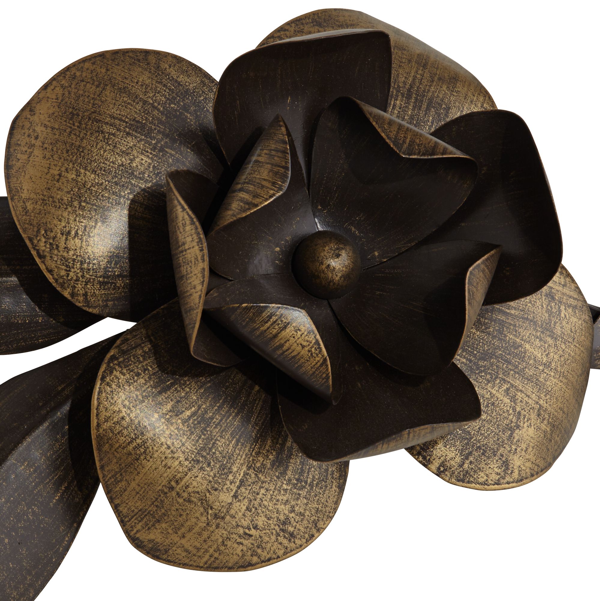Flower and Leaves 21 1/2" Wide Matte Bronze Finish Metal Sculpture ...