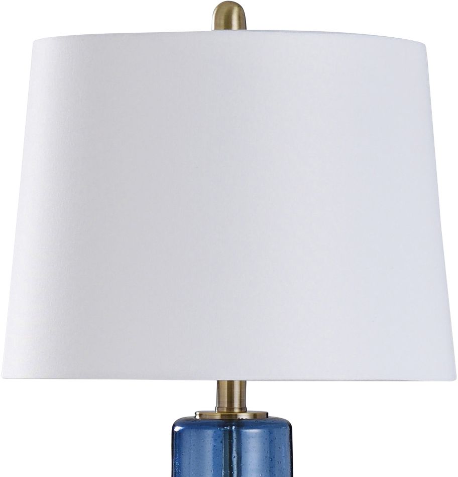 Patten Navy Seeded Glass and Antique Brass Metal Table Lamp - #94C78 ...