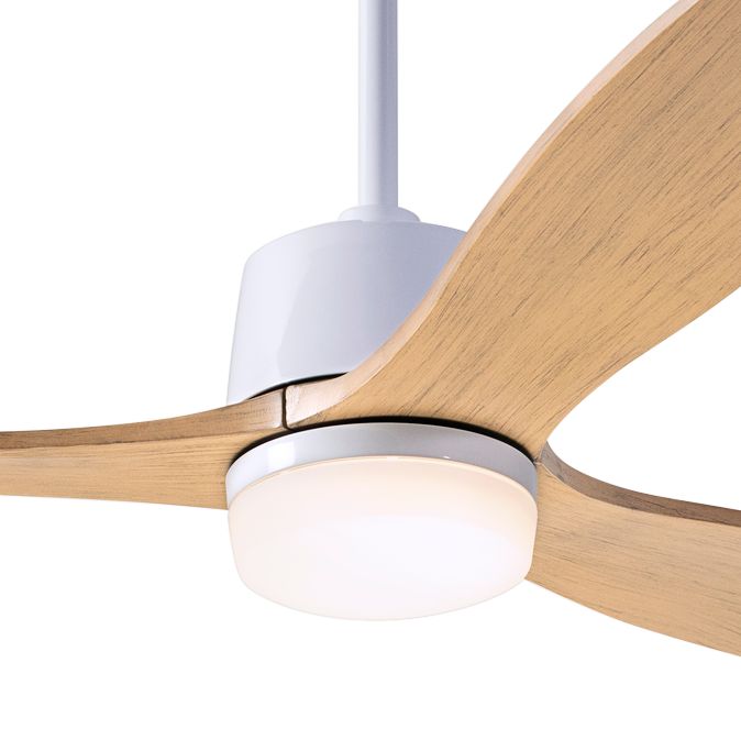 54" Modern Fan Arbor DC White Maple Damp LED Ceiling Fan with Remote ...