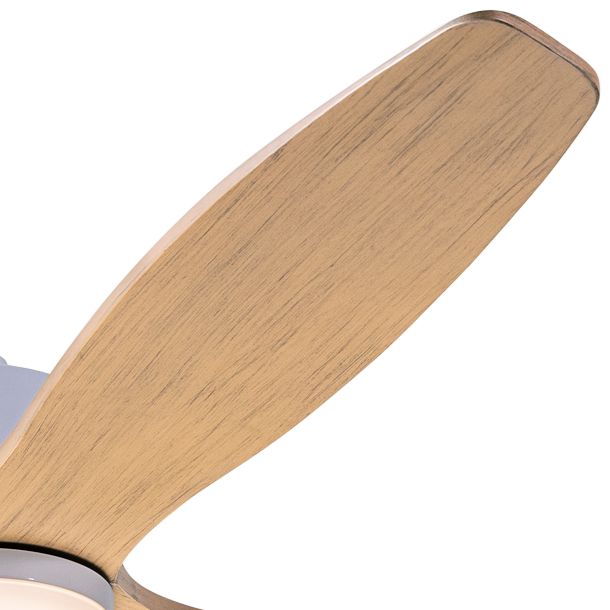 54" Modern Fan Arbor DC White Maple Damp LED Ceiling Fan with Remote ...