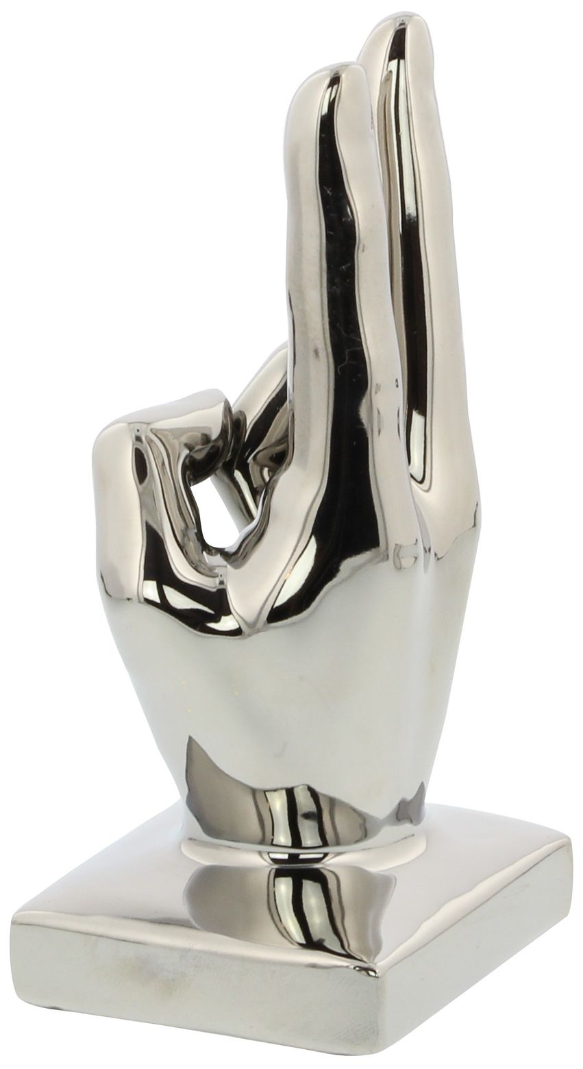 Gestures Lacquered Silver Hand Sculptures Set of 3 - #97G70 | Lamps Plus