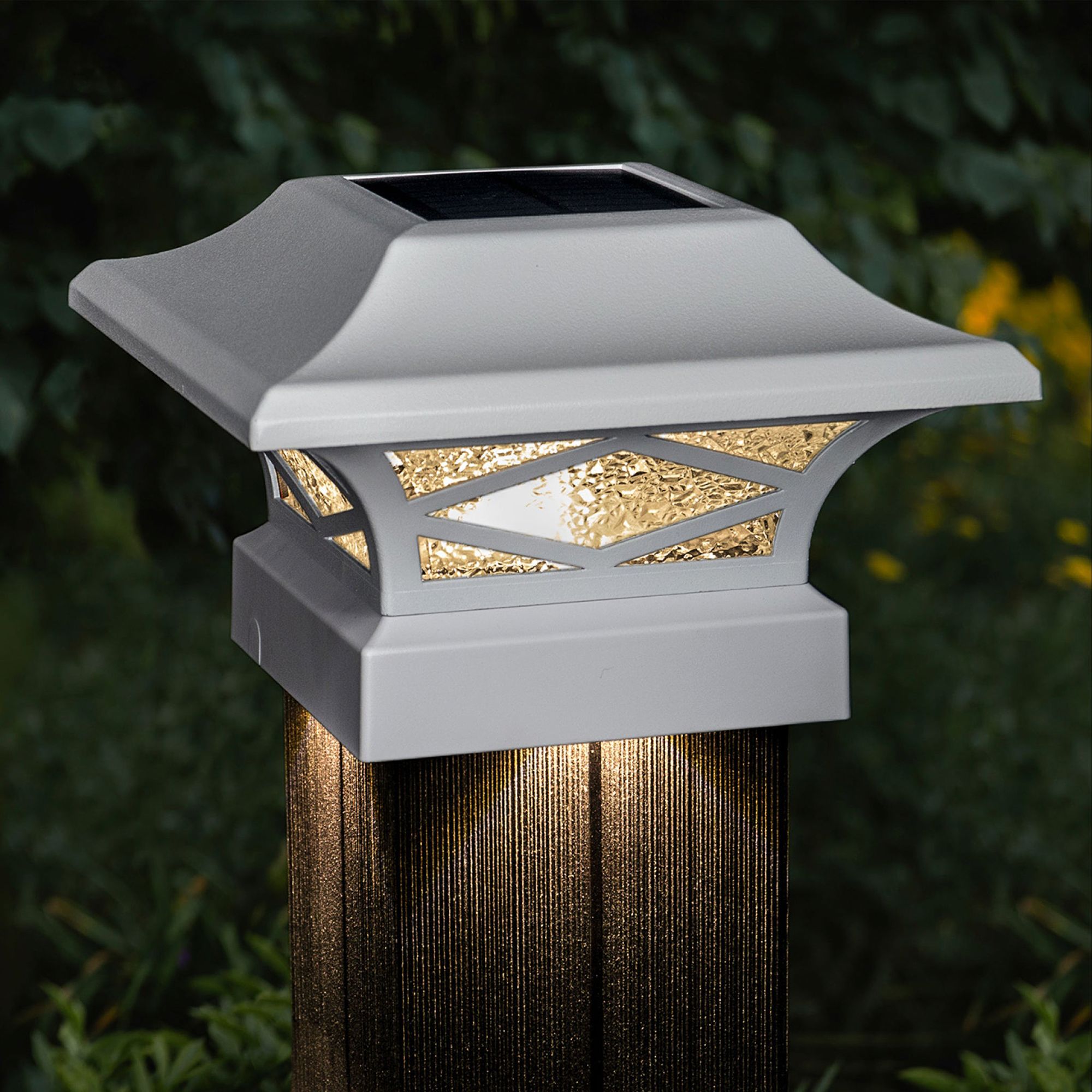Kingsbridge 4 1/4" High White Dual Lighted LED Solar Post Cap - #99A68 ...