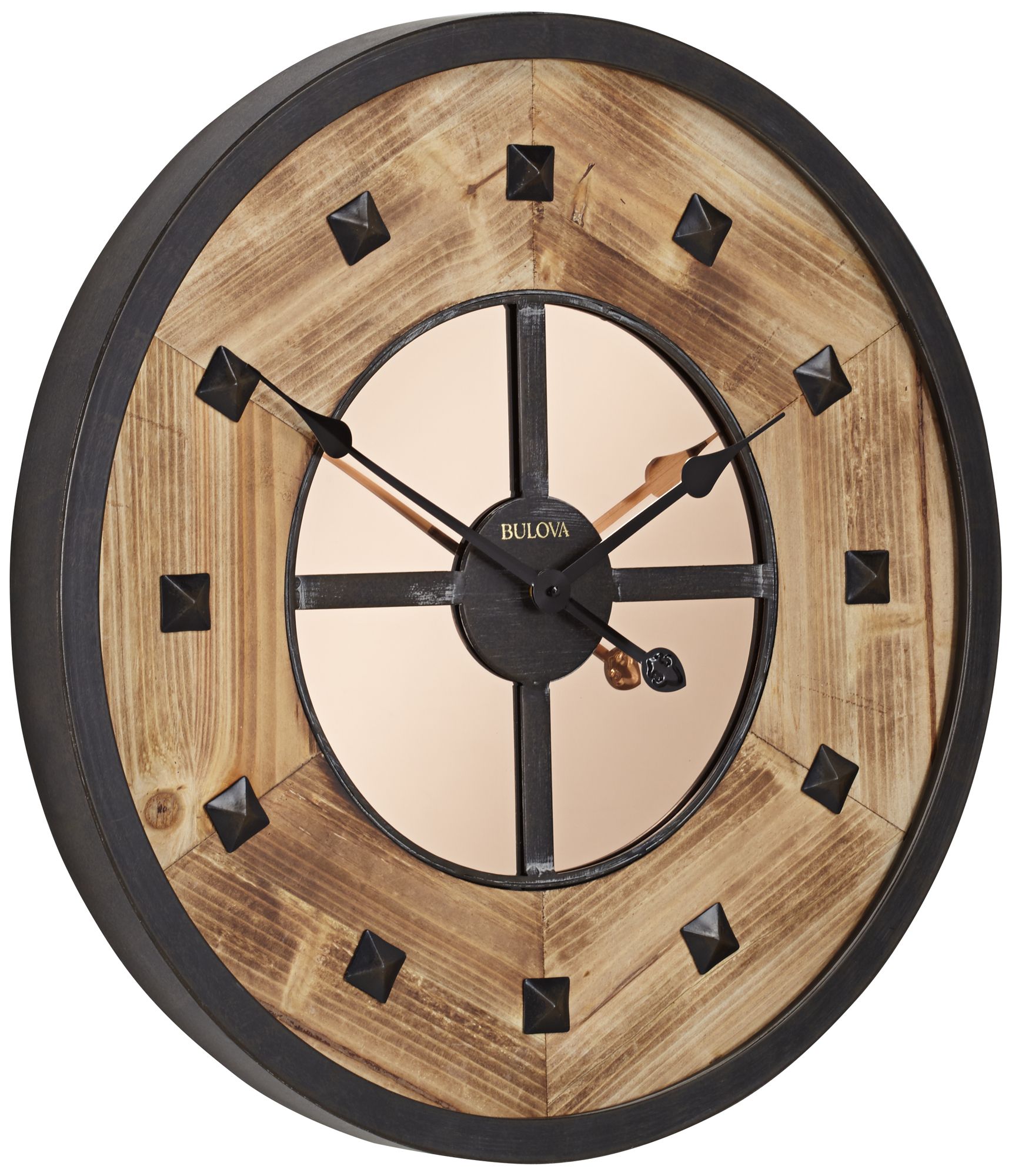 Bulova Murray Hill Aged Iron 24" Round Wall Clock - #9D488 | Lamps Plus