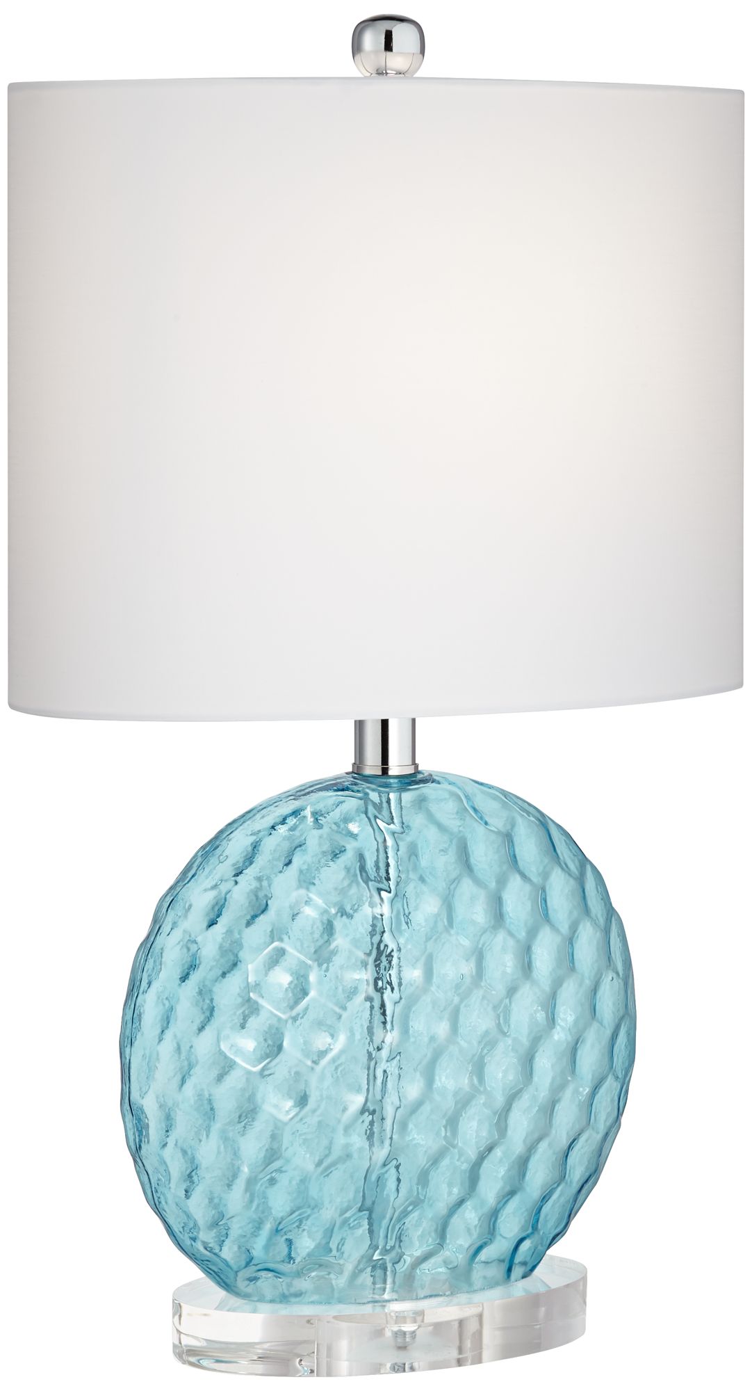 Nancy Wavy Blue Glass Table Lamp - #9W757 | Lamps Plus